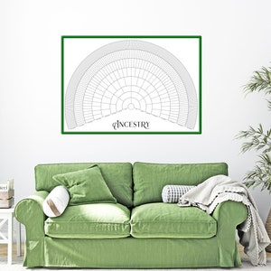 9 Generation Fan Chart, Print & Fill, Digital Printable Fan Chart ...