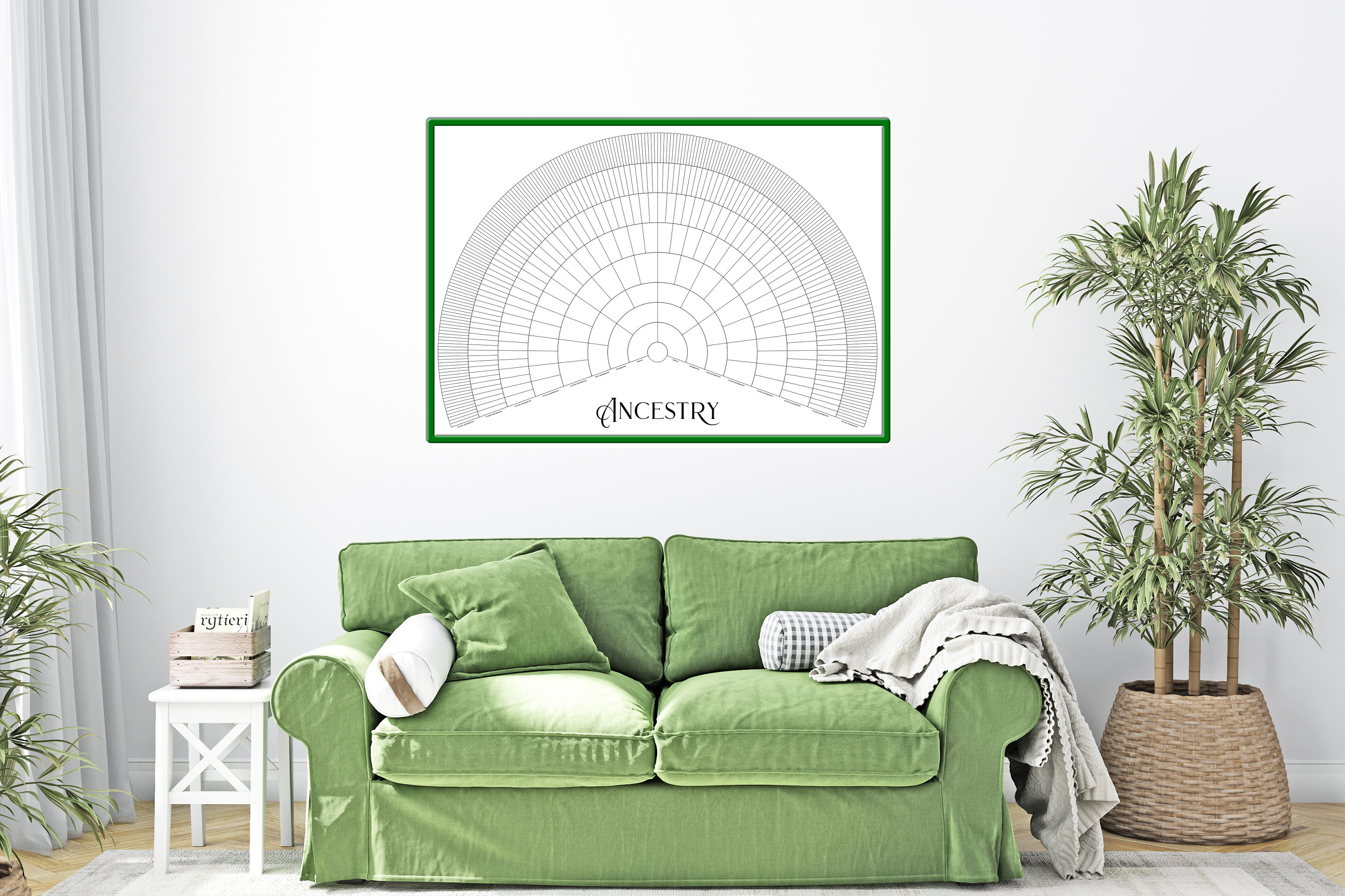 9 Generation Fan Chart, Print & Fill, Digital Printable Fan Chart ...