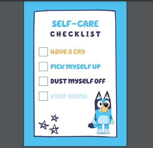 BLUEY Selfcare Checklist / DIGITAL DOWNLOAD - Etsy