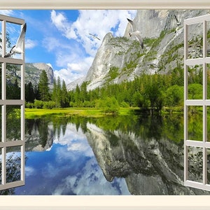 Window Nature 3D Wallpaper, Custom Size Wallpaper, Accent Wallpaper ...