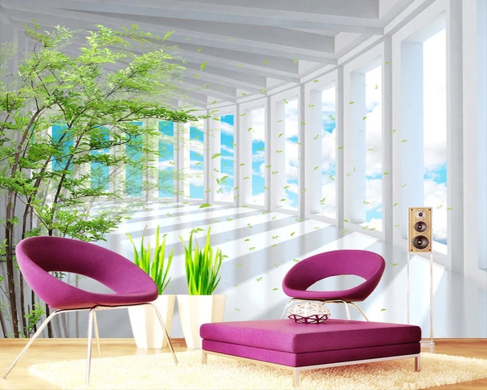 Nature Tree Space 3D Wallpaper, Custom Size Wallpaper, Accent Wallpaper ...