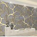 Golden Tree Leaves 3D Wallpaper, Custom Size Wallpaper, Accent ...