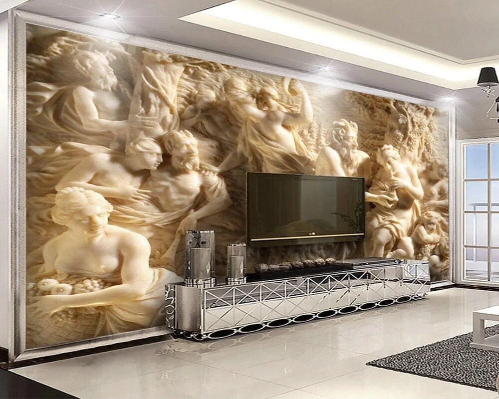 Roman Rustic Statue 3D Wallpaper, Artistic Wallpaper, Custom 3D ...