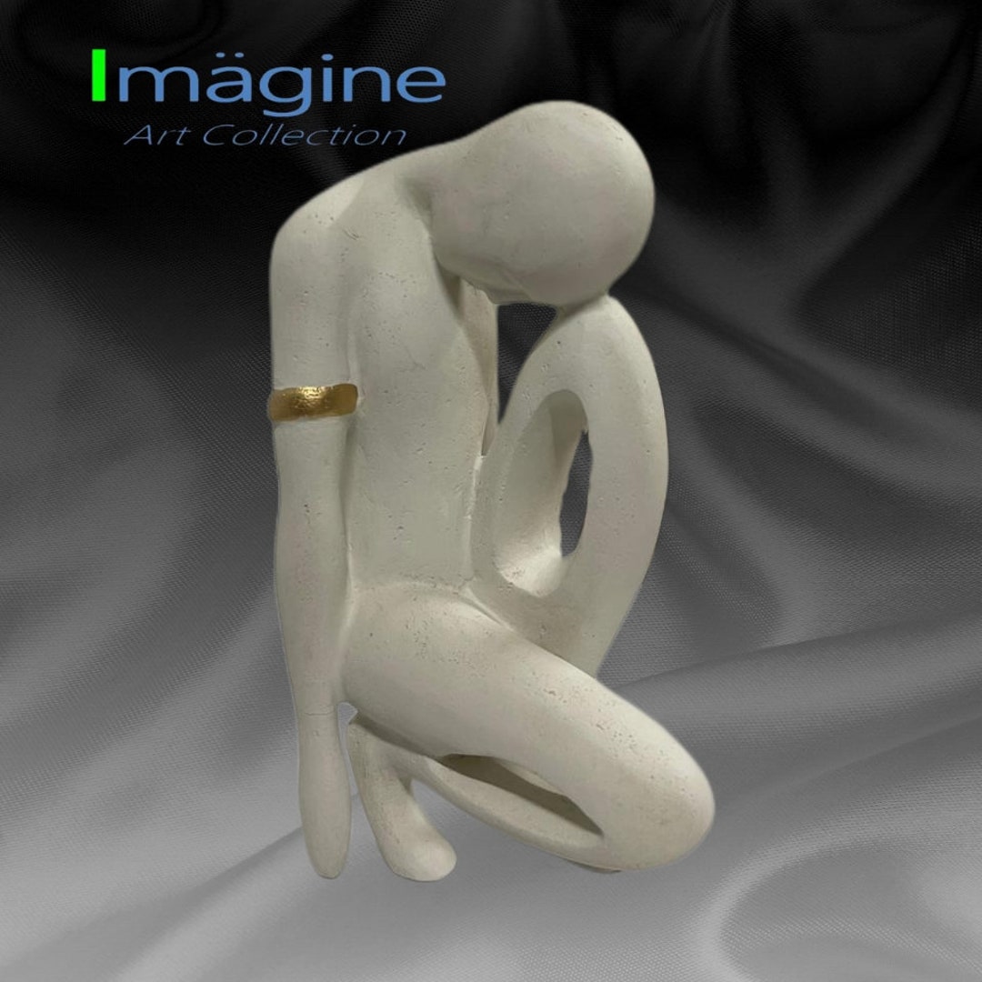 Man in Gratitude Sculpture Figurine Made of Fiber Stonecast, Classy and ...