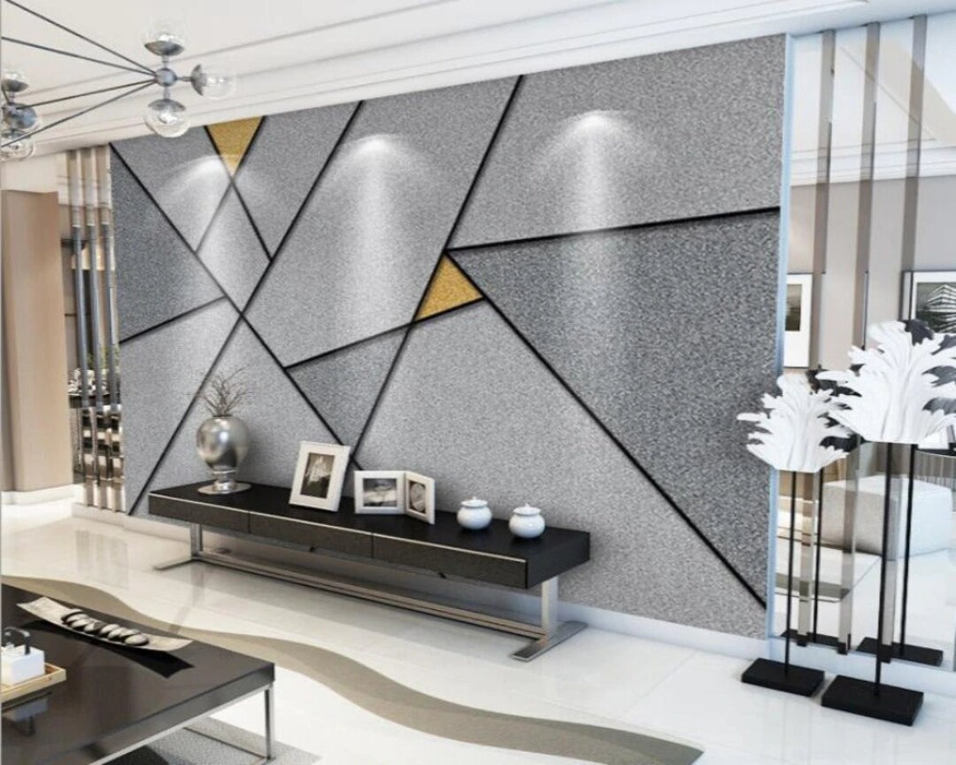 Geometric Lines 3D Wallpaper, Custom Size Wallpaper, Accent Wallpaper ...