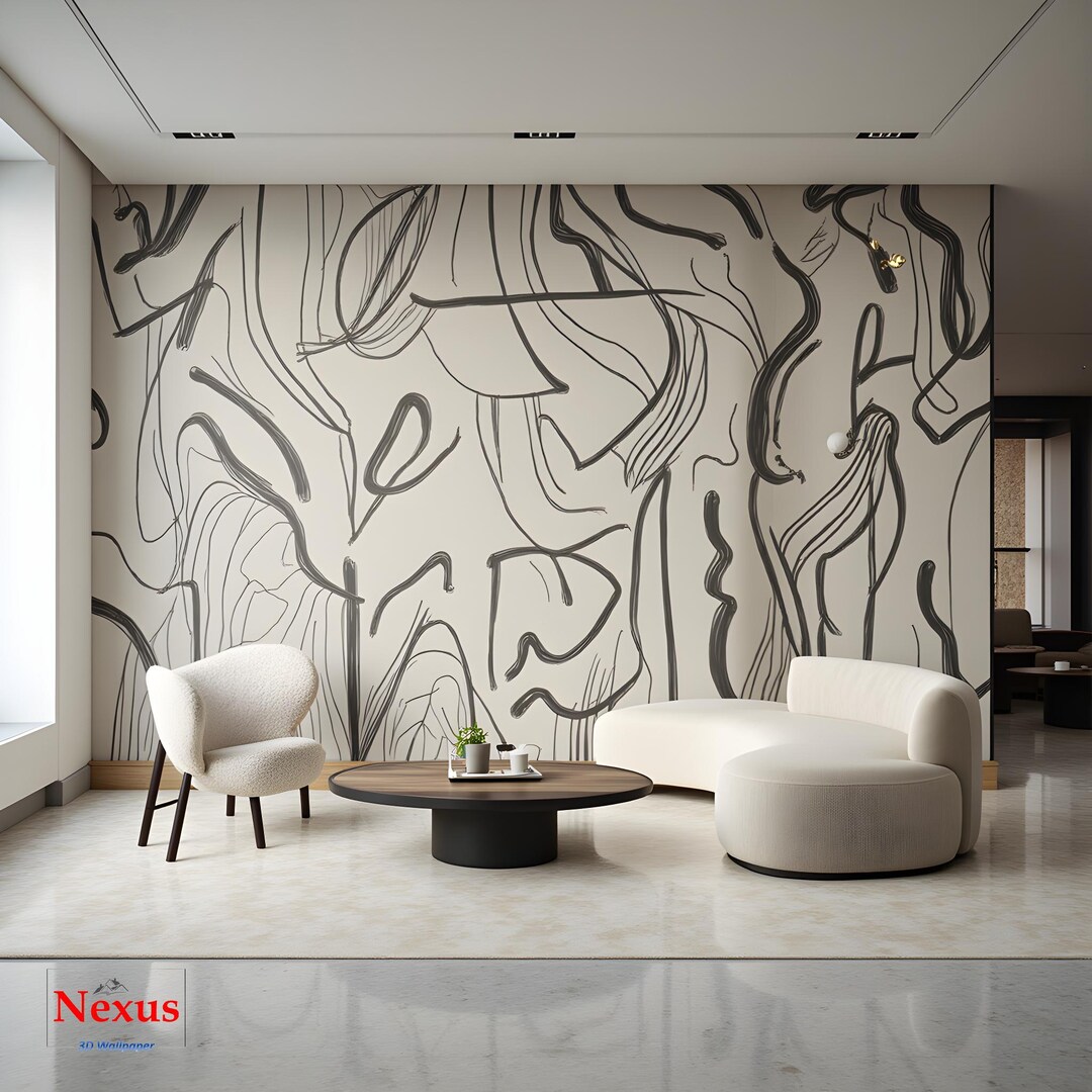 Monochrome Muse 3D Wallpaper, Custom Design Wallpaper and Décor, Accent ...