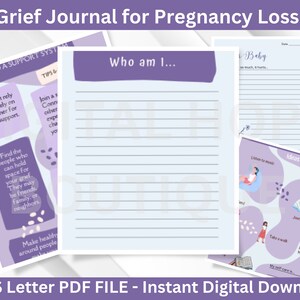 Miscarriage Grief Journal, Pregnancy Loss Memory Book (instant ...