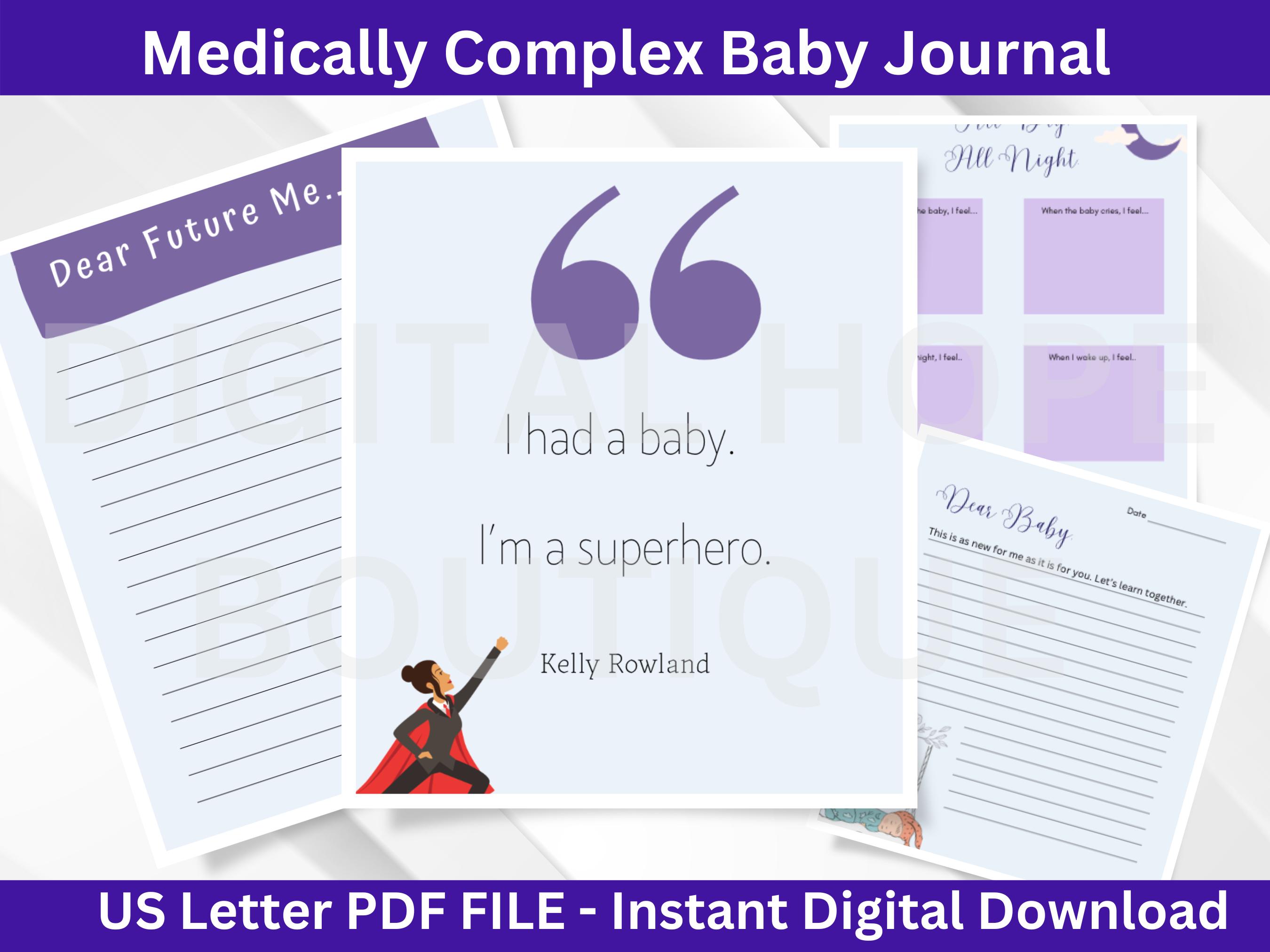 Medically Complex Baby Journal, Sick Baby Guided Journey, NICU ...