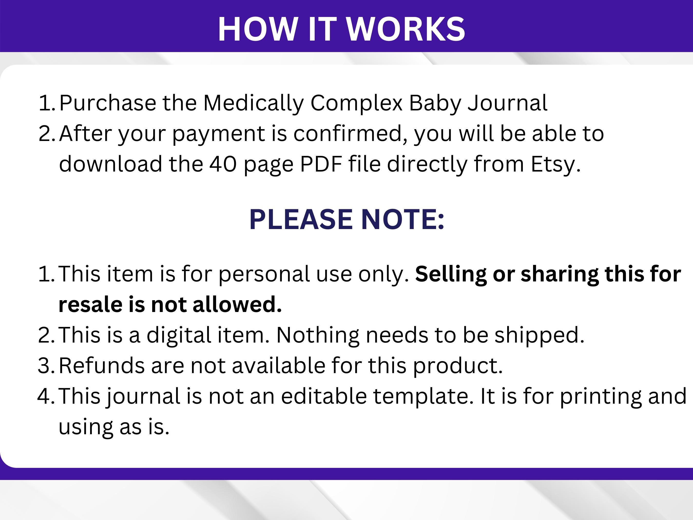 Medically Complex Baby Journal, Sick Baby Guided Journey, NICU ...