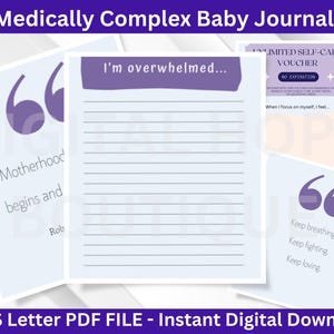 Medically Complex Baby Journal, Sick Baby Guided Journey, NICU ...