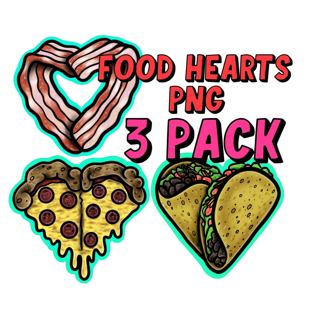 Food Hearts Heart Png Hearts Bundle Digital Download 3 - Etsy
