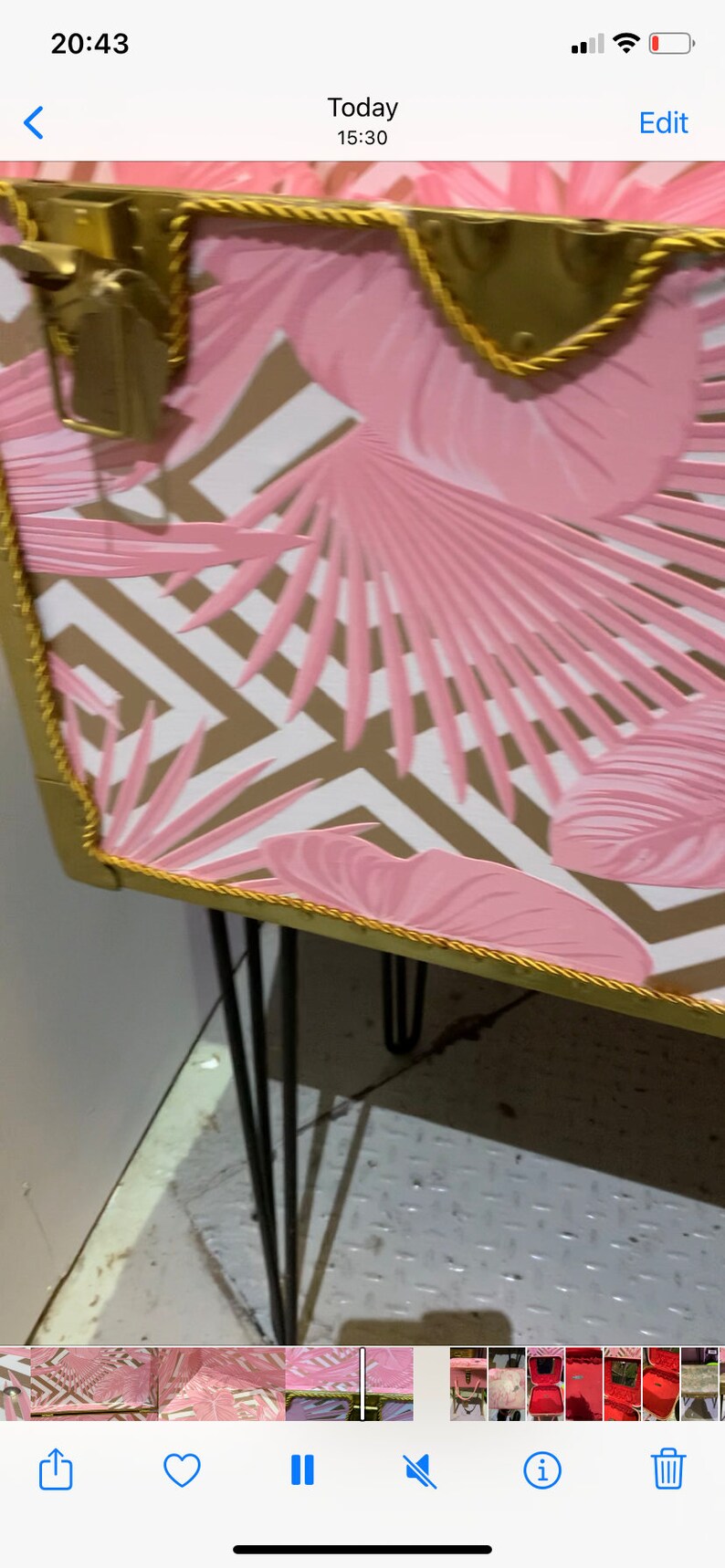 Upcycled Pink Gold Chest Trunk - Etsy UK