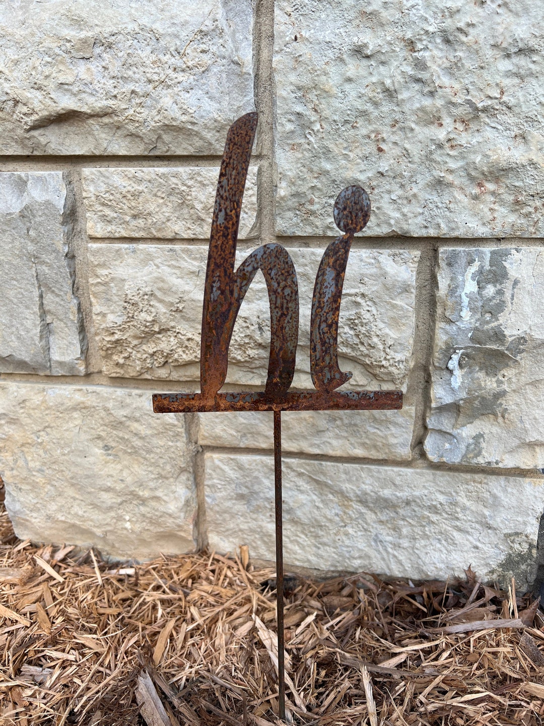 Say Hi Metal Front Door Sign Yard Stake Alternative to Wood Welcome ...