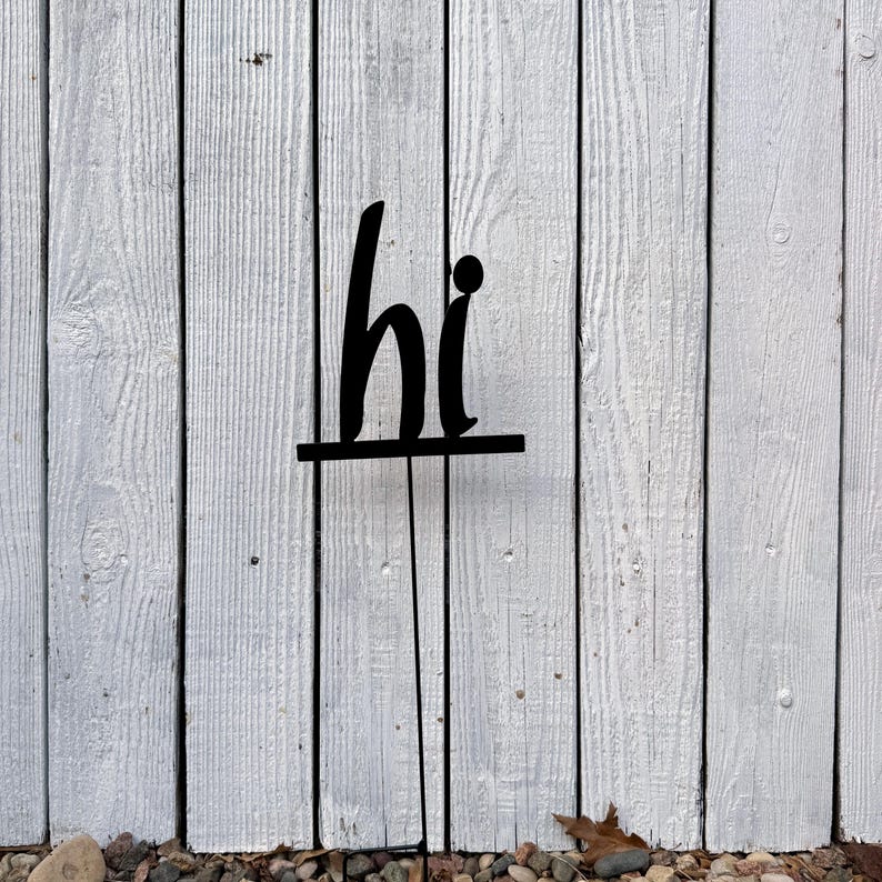 Say Hi! Metal Welcome Sign – Entryway Yard Stake – Rustic Outdoor Decor ...