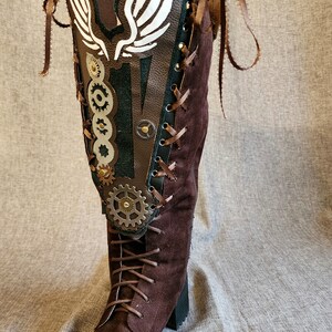 Steampunk Boot Extenders for Extra Wide Calf ! Wings and Gears - Laces ...