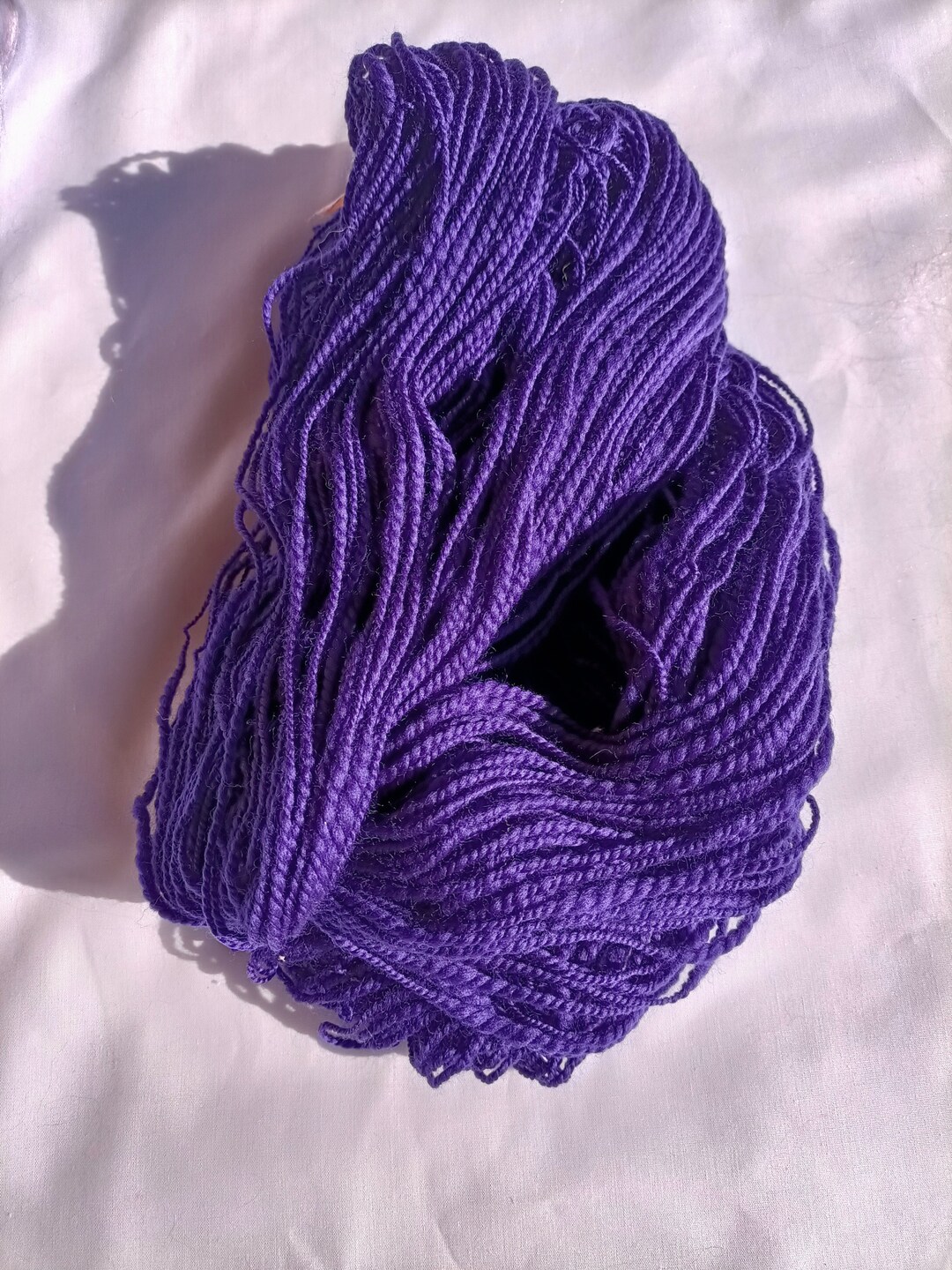 Homespun Wool, Dark Purple Merino (21 Micron), 8 Ply, DK, 50 Grams, 80 ...
