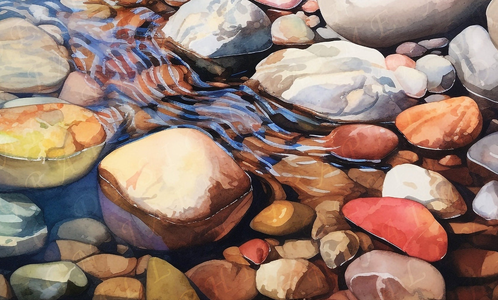 Frame TV Digital Download Art River Rock High-resolution - Etsy