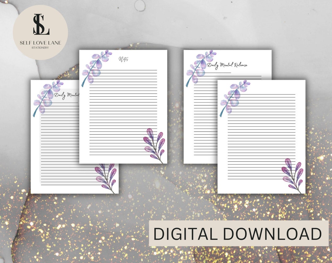 Printable Stationery Set US Letter Size PDF, Instant Download ...