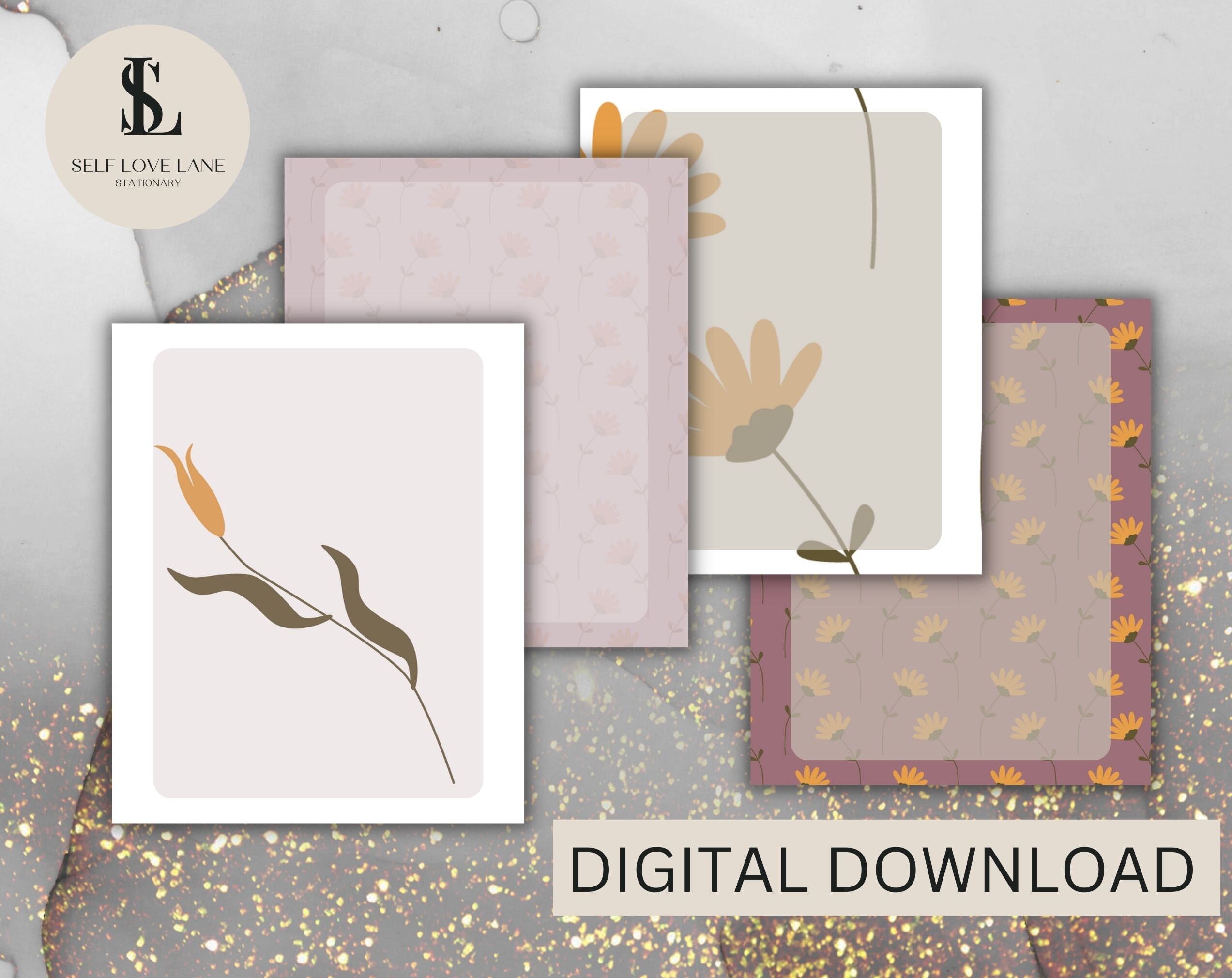 Printable Stationery Set US Letter Size PDF, Instant Download ...