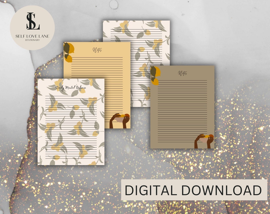 Printable Stationery Set US Letter Size PDF, Instant Download ...