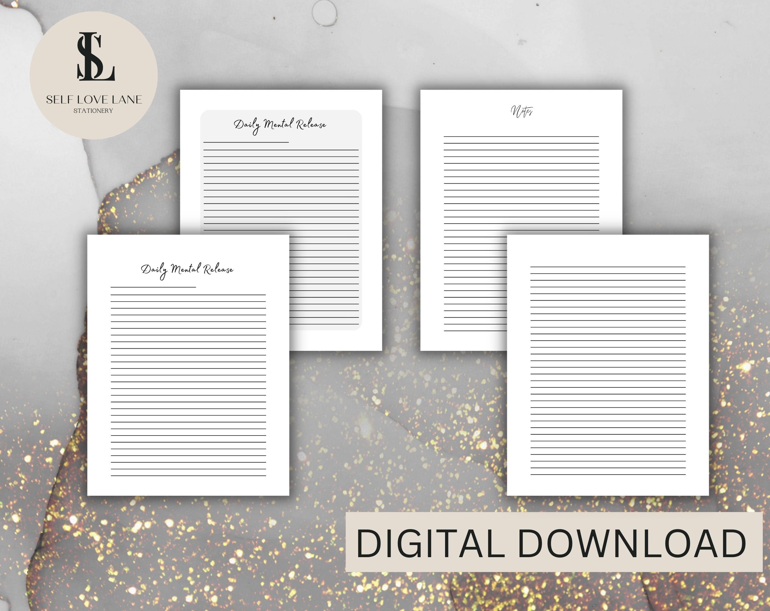 Printable Stationery Set US Letter Size PDF, Instant Download ...