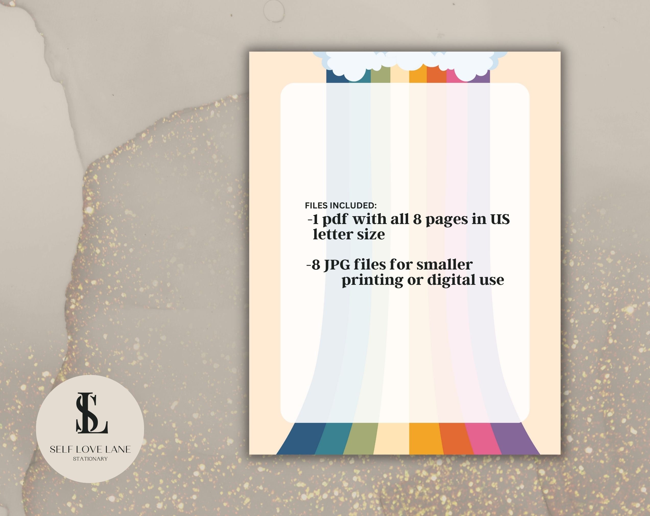 Printable Stationery Set US Letter Size PDF, Instant Download ...