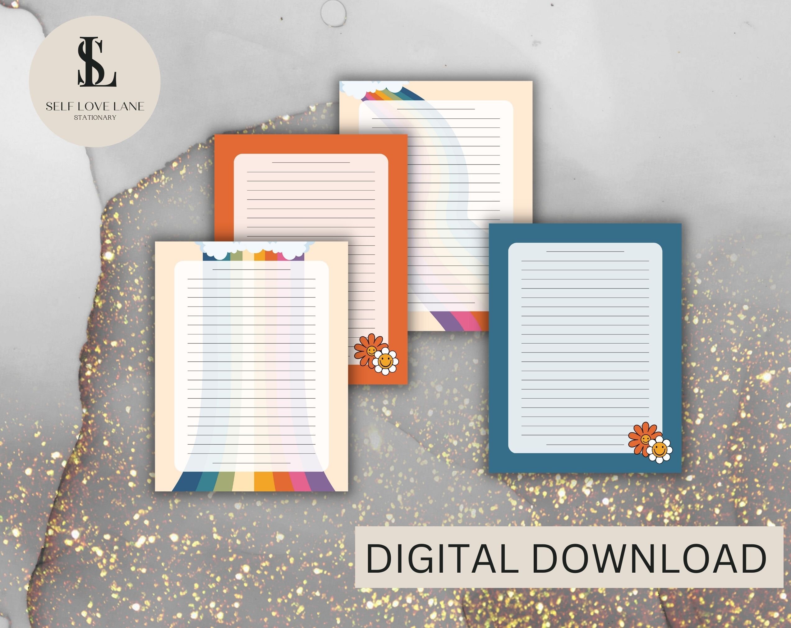 Printable Stationery Set US Letter Size PDF, Instant Download ...