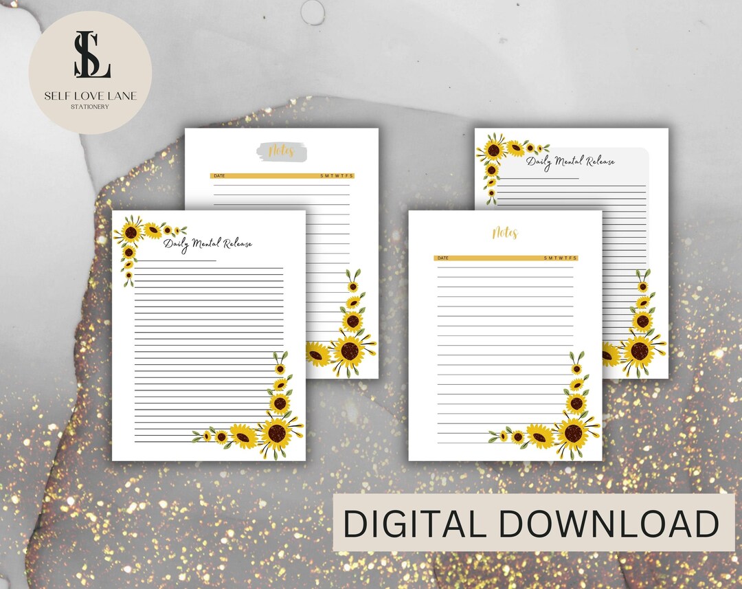 Printable Stationery Set US Letter Size PDF, Instant Download ...