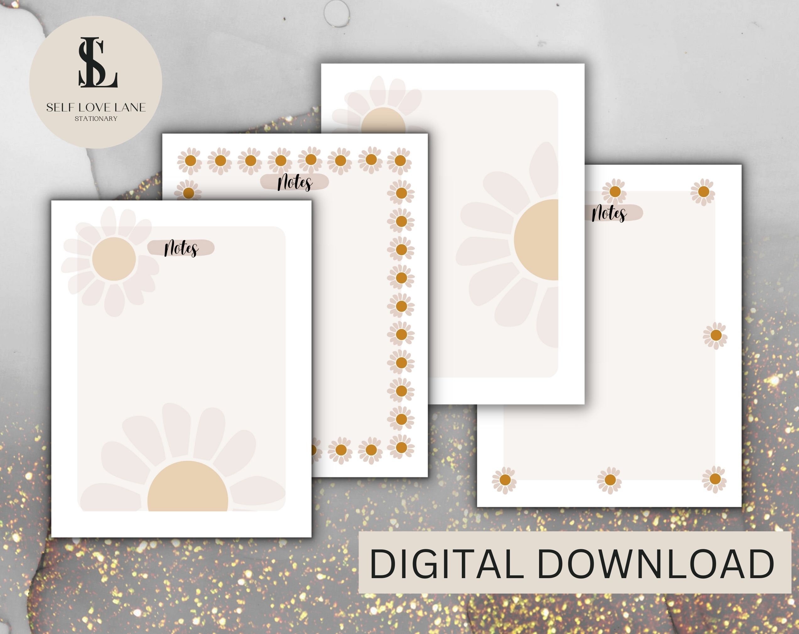 Printable Stationery Set US Letter Size PDF, Instant Download ...