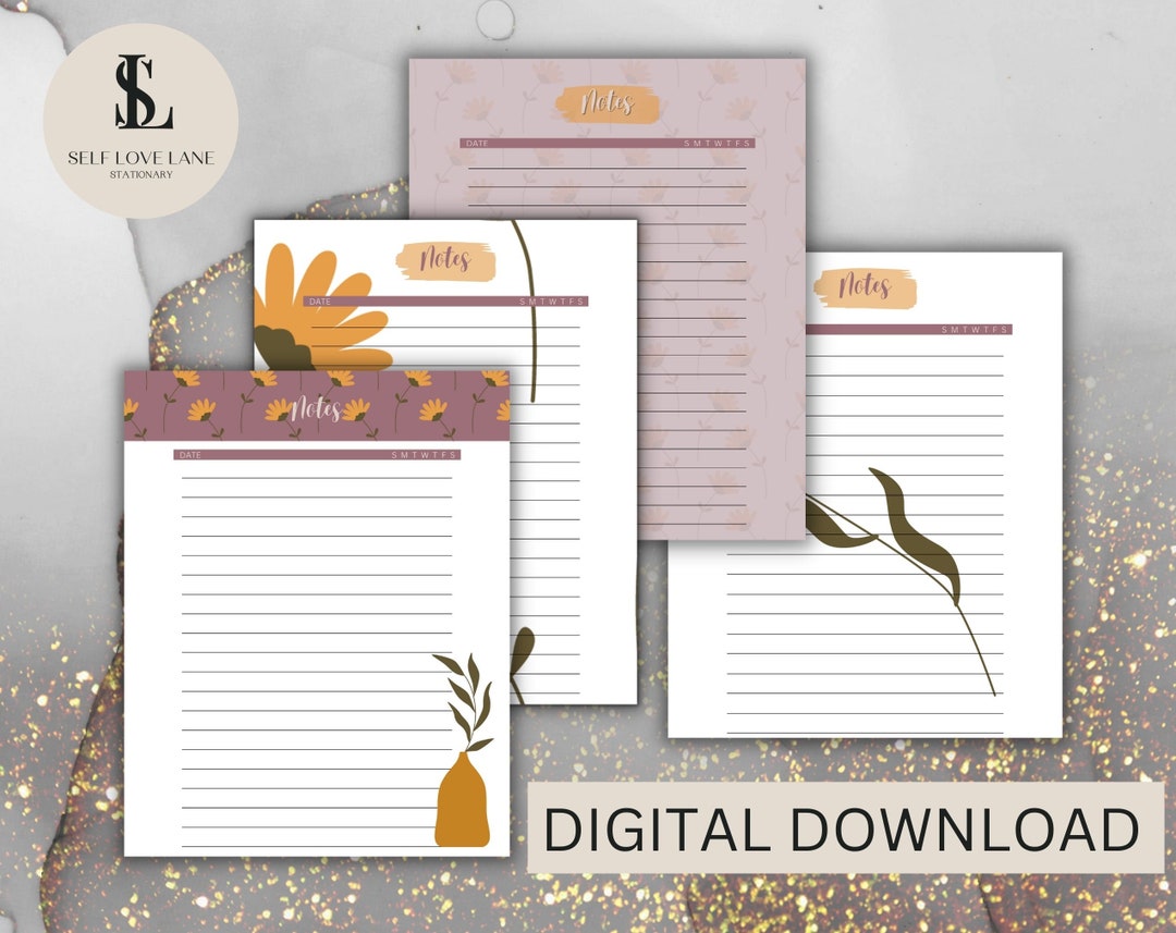 Printable Stationery Set US Letter Size PDF, Instant Download ...