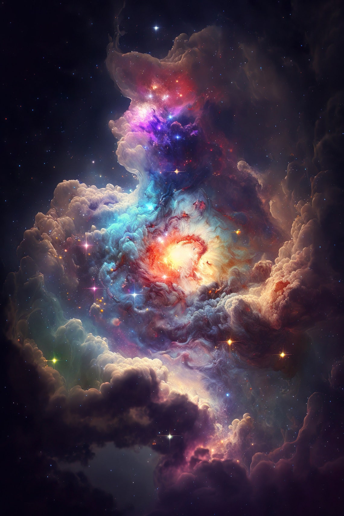 Cosmic Collision Instant Download Galaxy Digital Print Printable ...