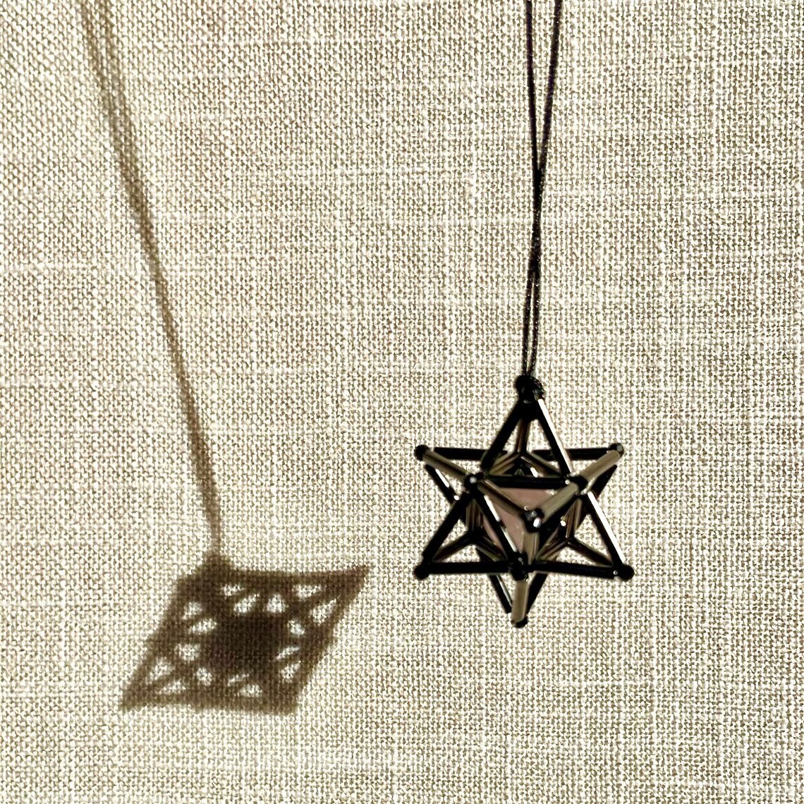 Merkaba Necklace, 3D Merkaba Pendant, Sacred Geometry Handmade With ...