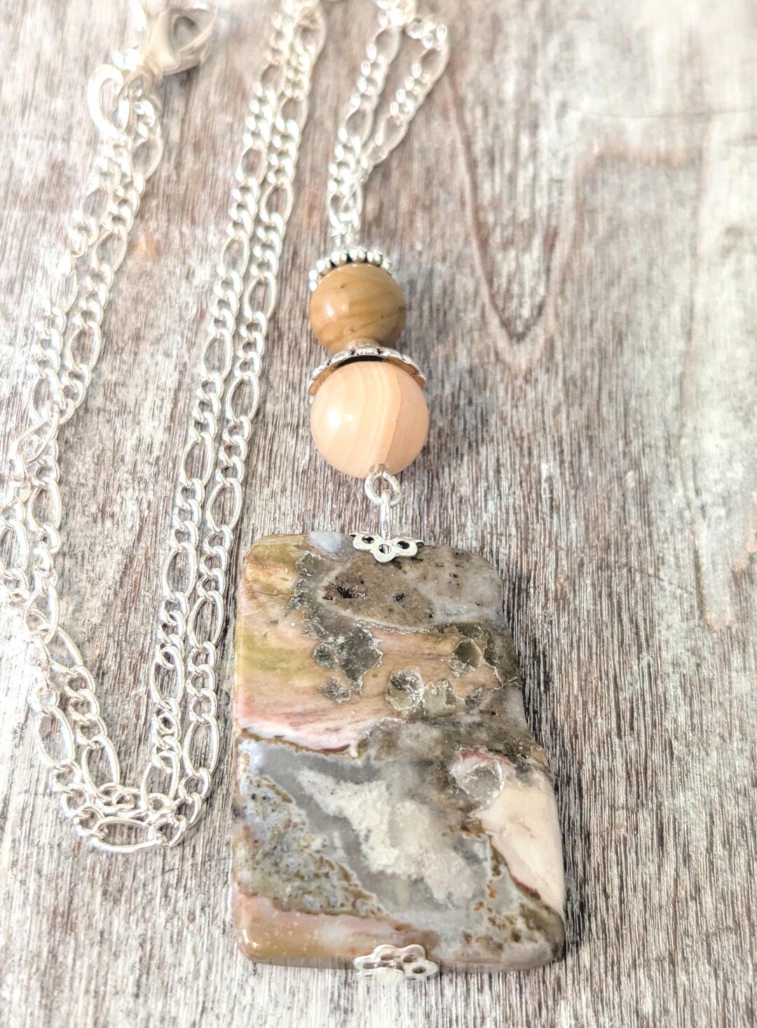 Flower Agate Pendant Necklace: Earthy Gemstone Jewelry - Etsy