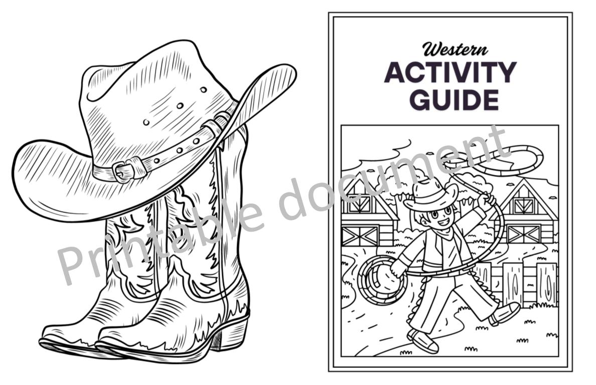 Western Kids Activity Guide, Downloadable Pages, Word Search, Ages 5-9 ...