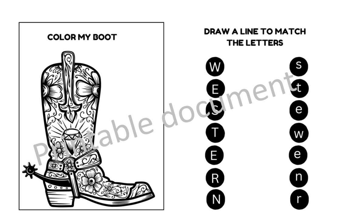 Western Kids Activity Guide, Downloadable Pages, Word Search, Ages 5-9 ...