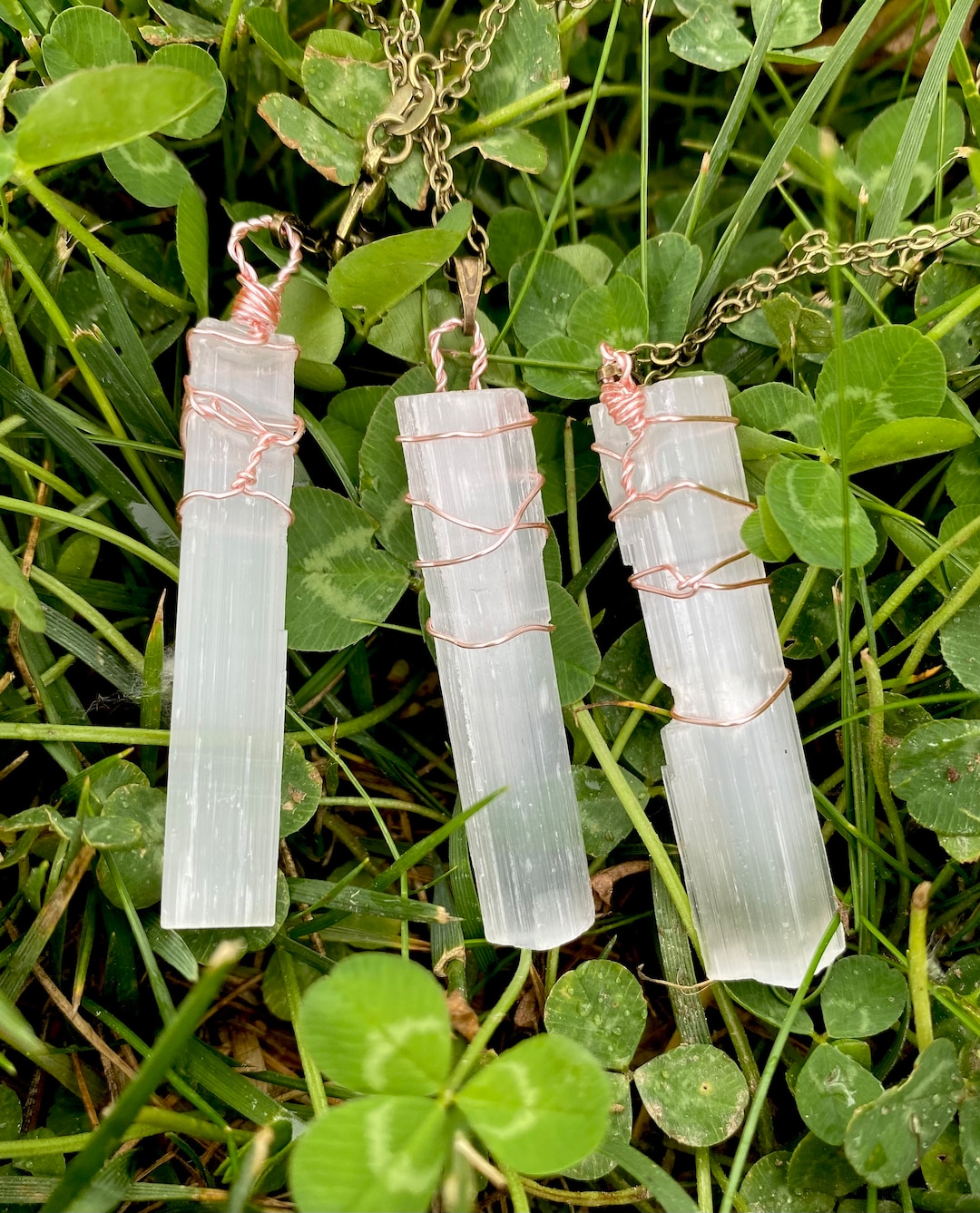 Selenite Crystal Necklace - Etsy