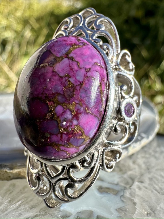 PURPLE MOHAVE TURQUOISE & STERLING SILVER ADJUSTABLE … - Gem