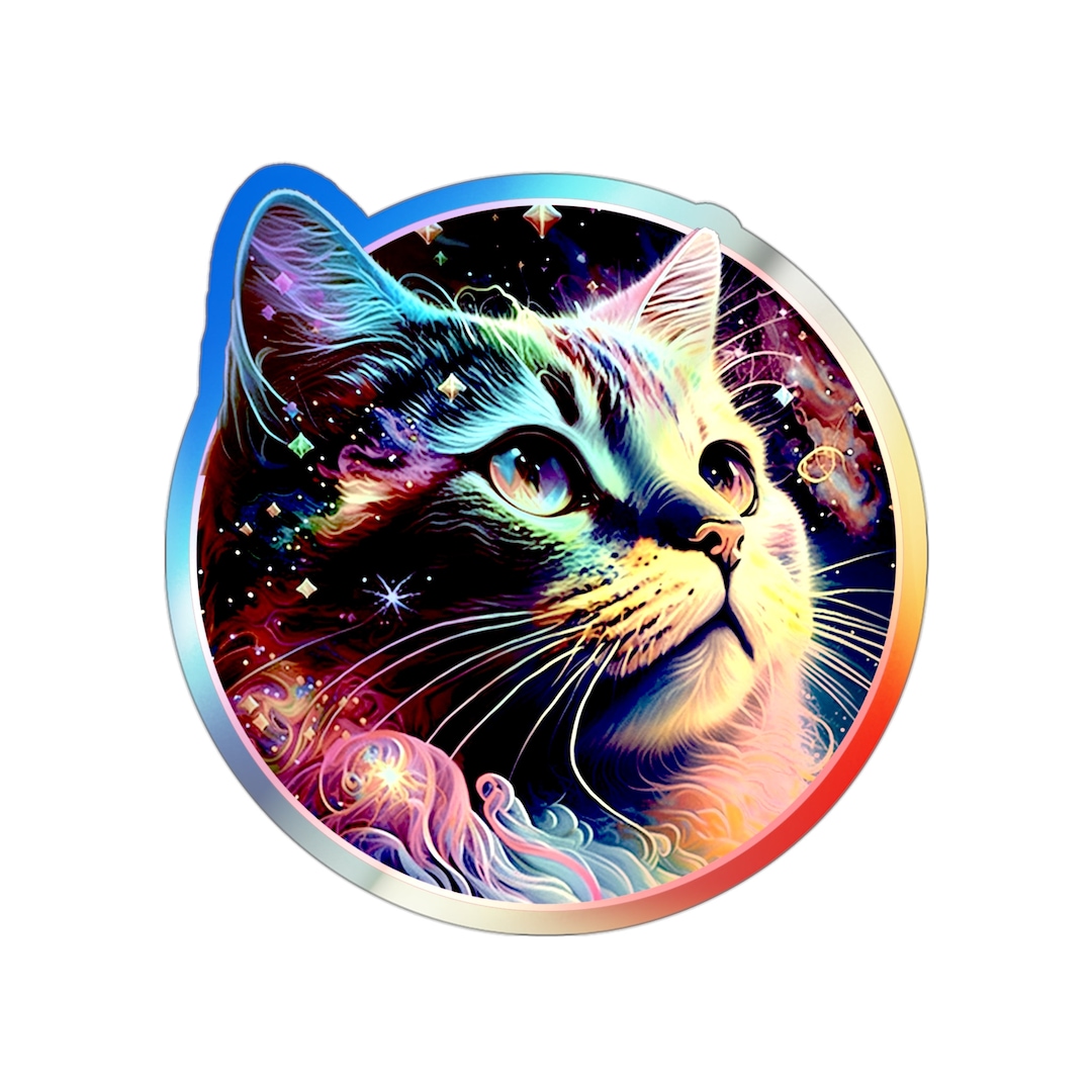 Holographic Stickers, 90's Kid, Cats, Cat Rainbow, 80's, 90's, Rainbow ...