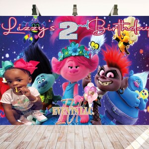 Trolls Theme Custom Backdrop printed & Shipped or Digital - Etsy