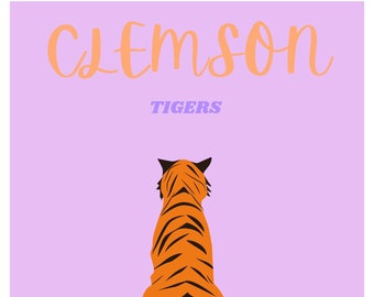 Clemson University Tigers Preppy Digital Print - Etsy