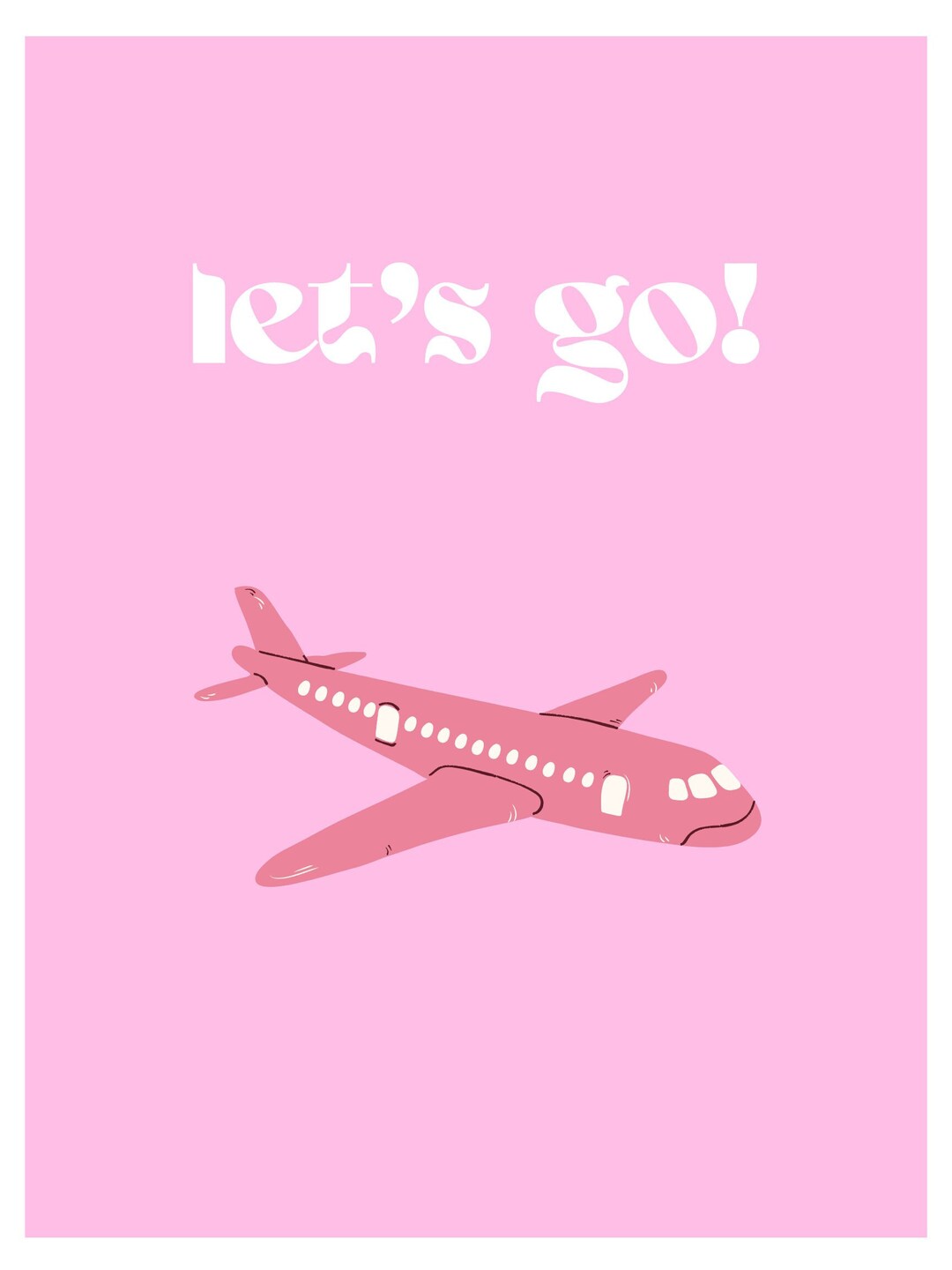 Let's Go airplane Preppy Digital Downloadable Print - Etsy