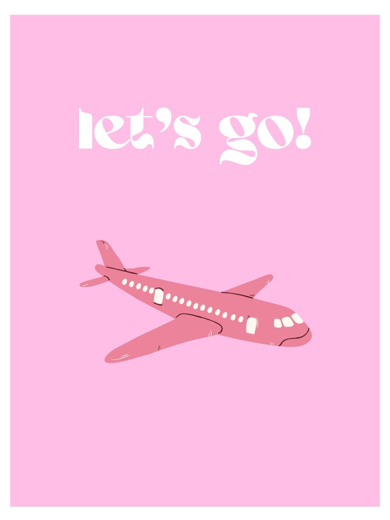 Let's Go airplane Preppy Digital Downloadable Print - Etsy