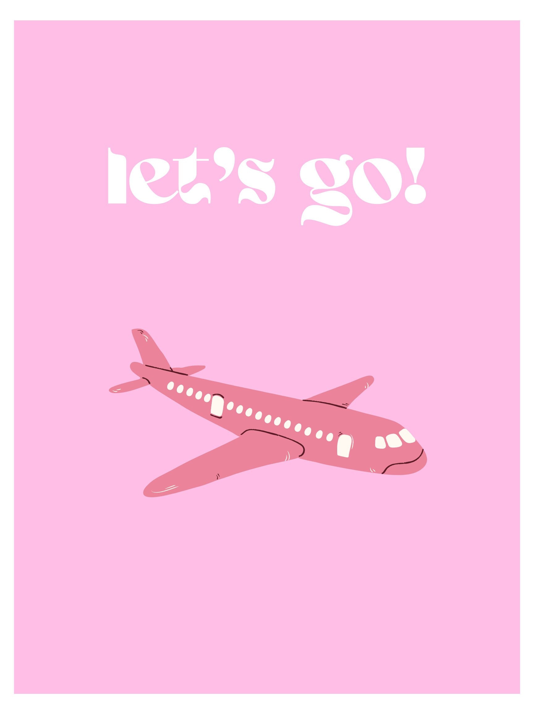 Let's Go airplane Preppy Digital Downloadable Print - Etsy