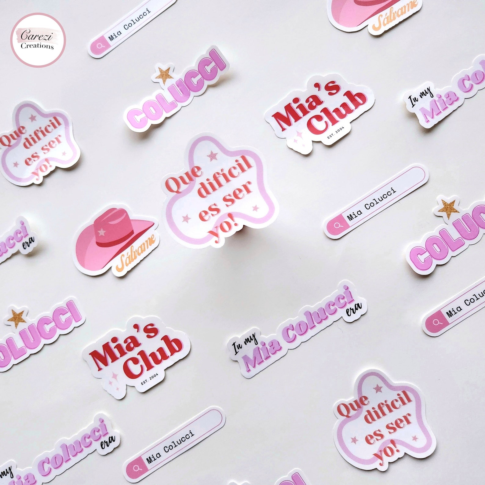 Mia Colucci Inspired Stickers set of 6 - Etsy
