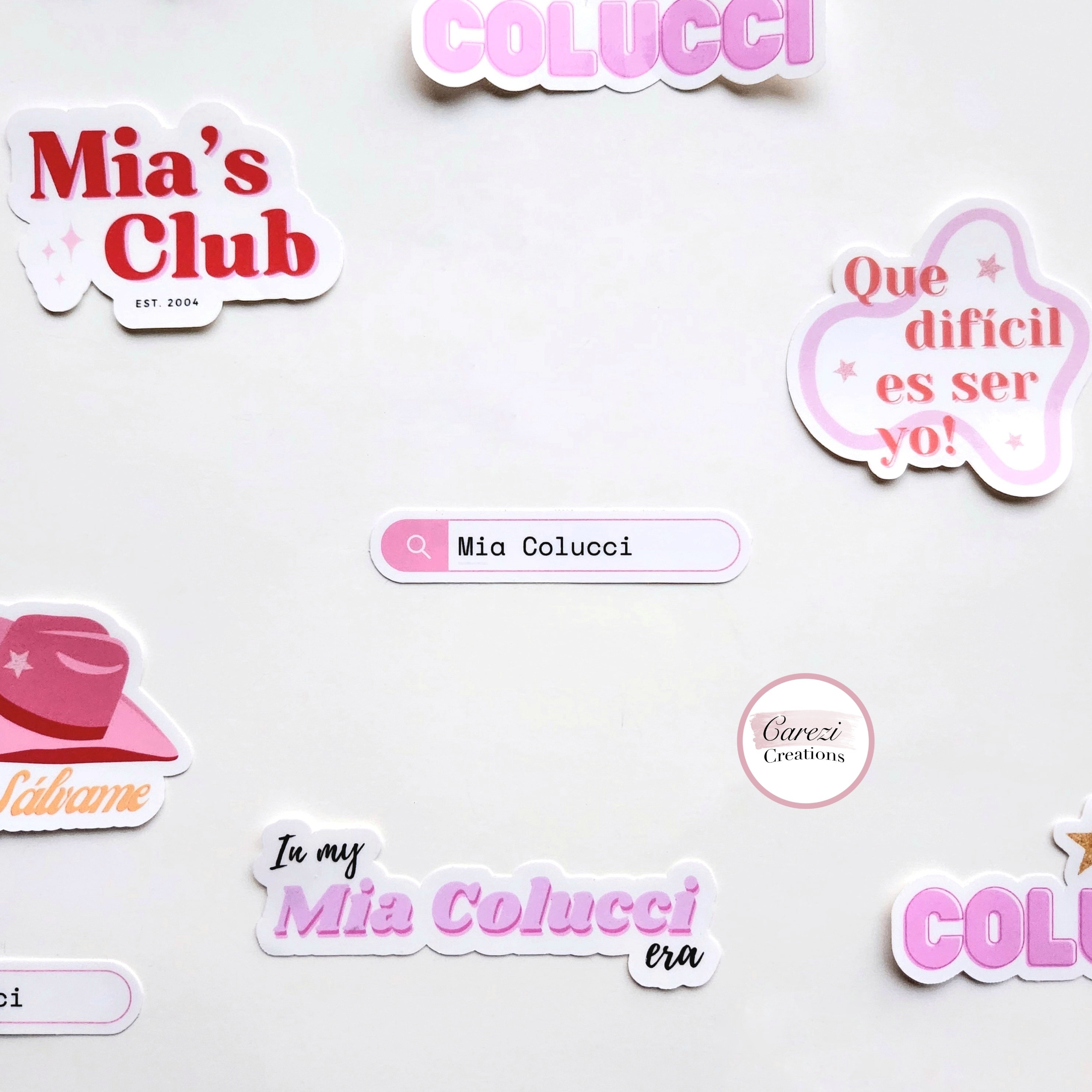 Mia Colucci Inspired Stickers set of 6 - Etsy