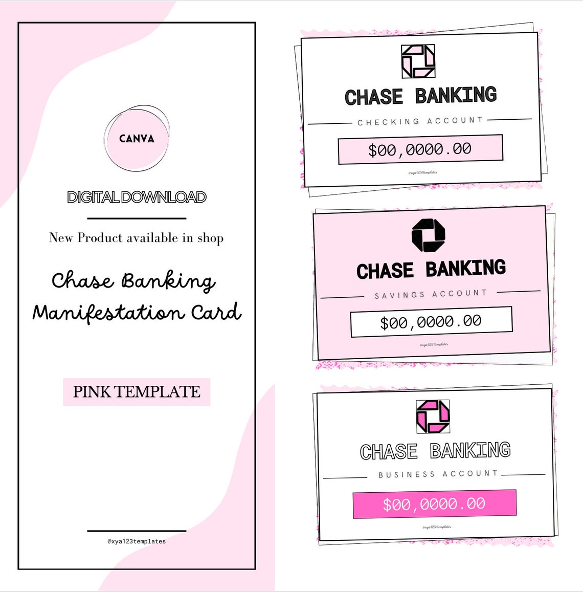 Pink Money Manifestation Checks | Editable Printable PDF Canva ...