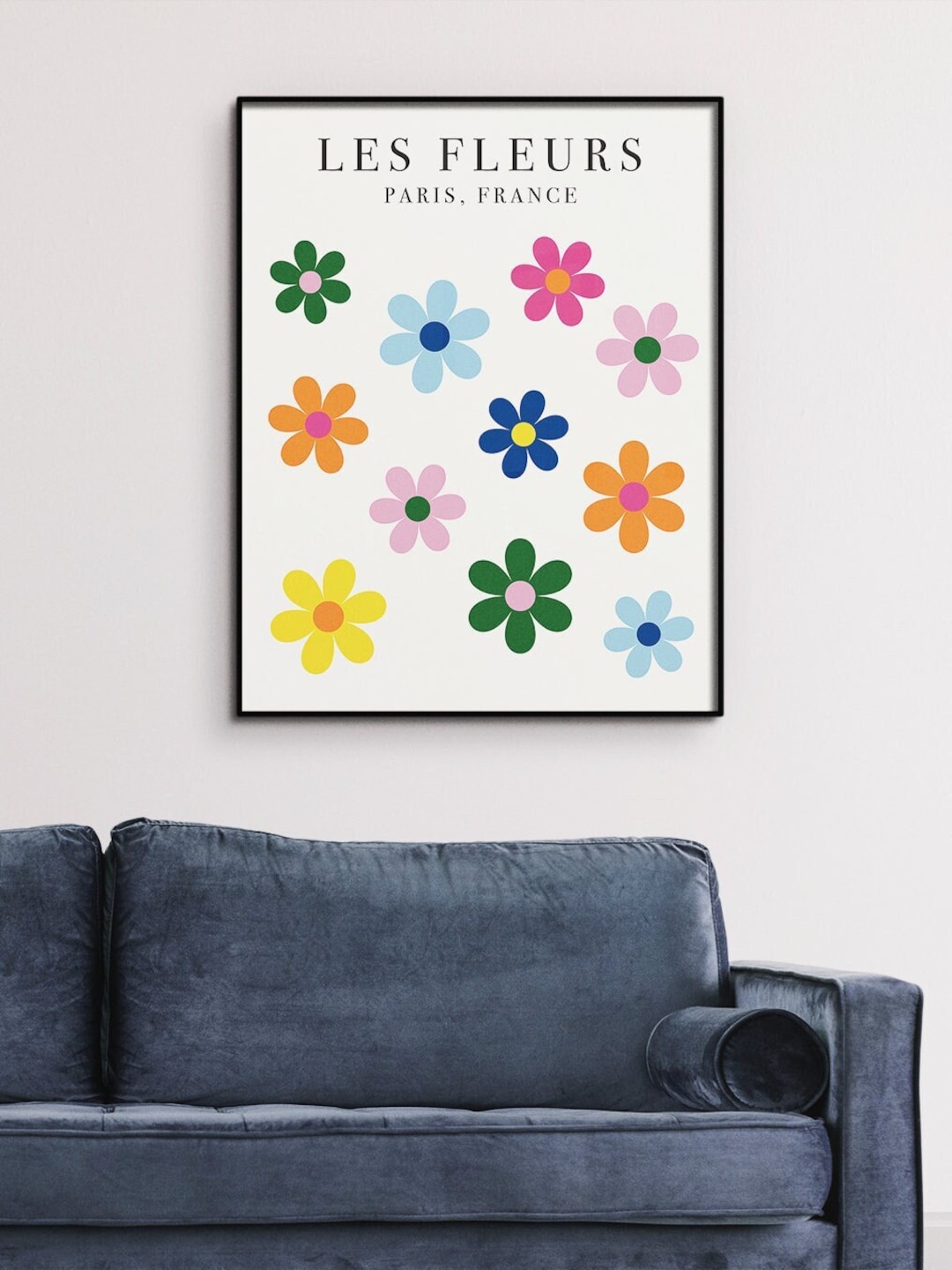 Les Fleurs Flower Poster, Large Printable Art, Bar Cart Decor, College ...