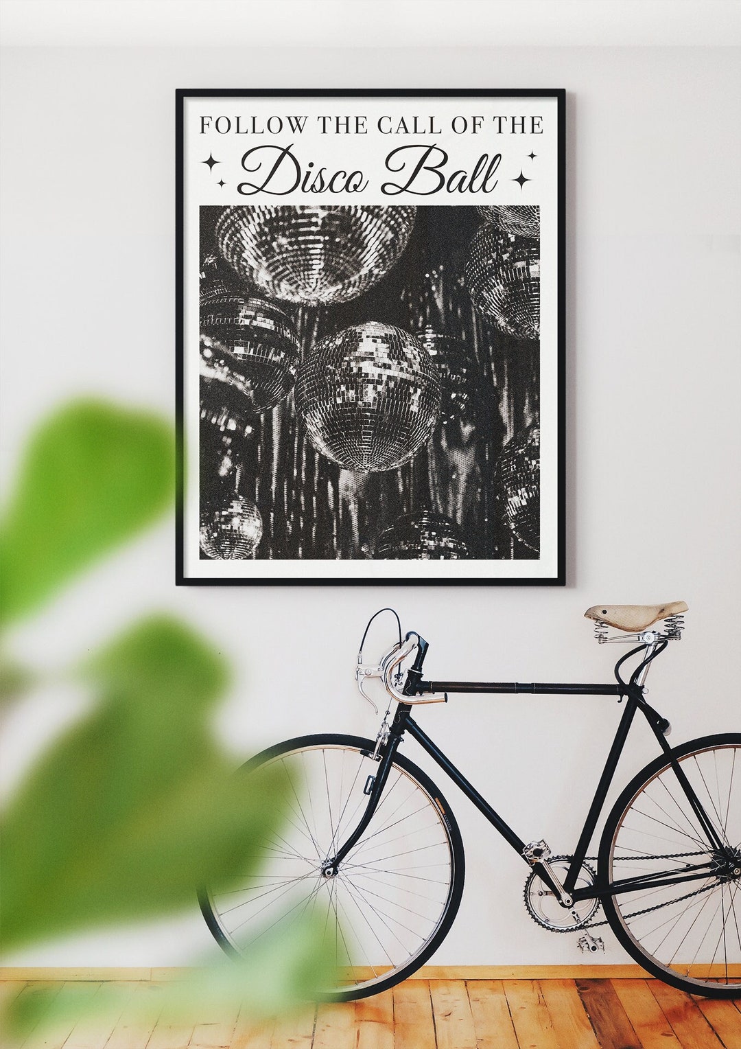 Disco Ball Party Poster, Large Printable Art, Bar Cart Decor, College ...