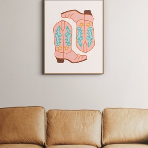 Cowboy Boots Poster, Large Printable Art, Bar Cart Decor, College Dorm ...