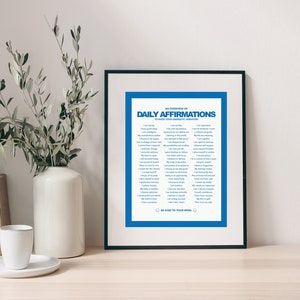 Daily Affirmations Poster, Large Printable Art, Bar Cart Decor, College ...